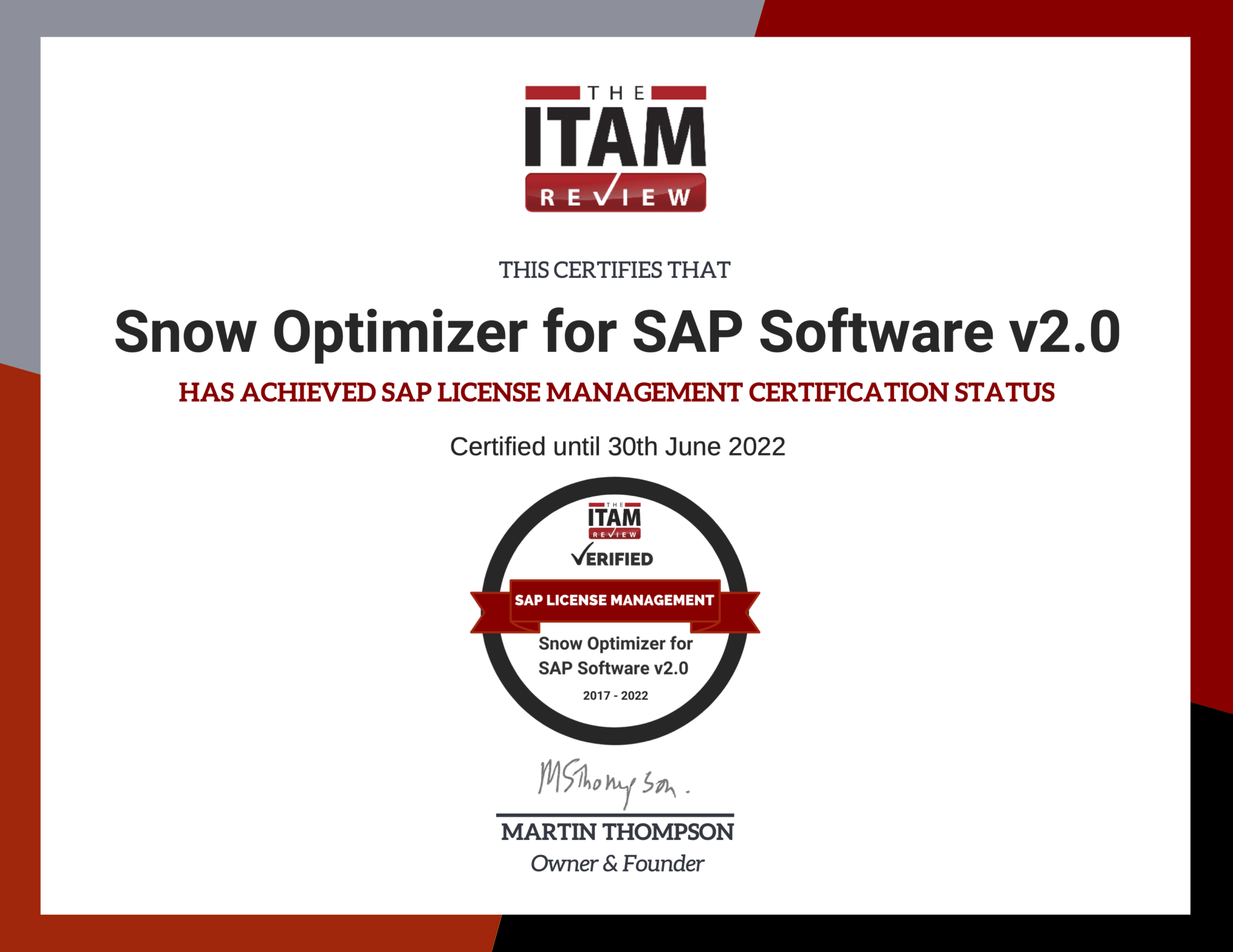 Snow Optimizer for SAP Software - ITAM Review